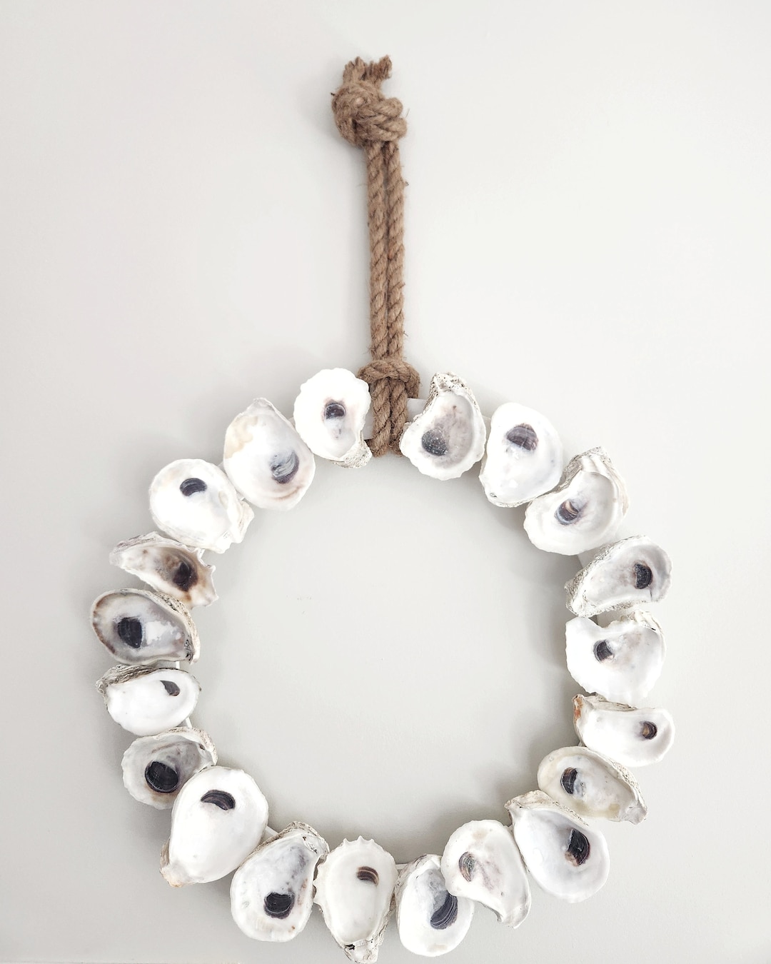 Oyster Shell Wreath, Nautical Décor, Beach House Decor, Seashell Wall ...