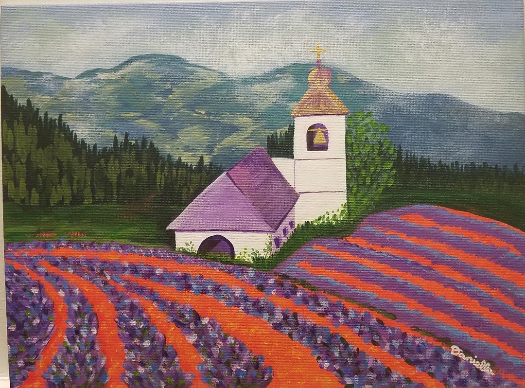 Church Painting, Provence France Chapel Painting, Cottage Core ...