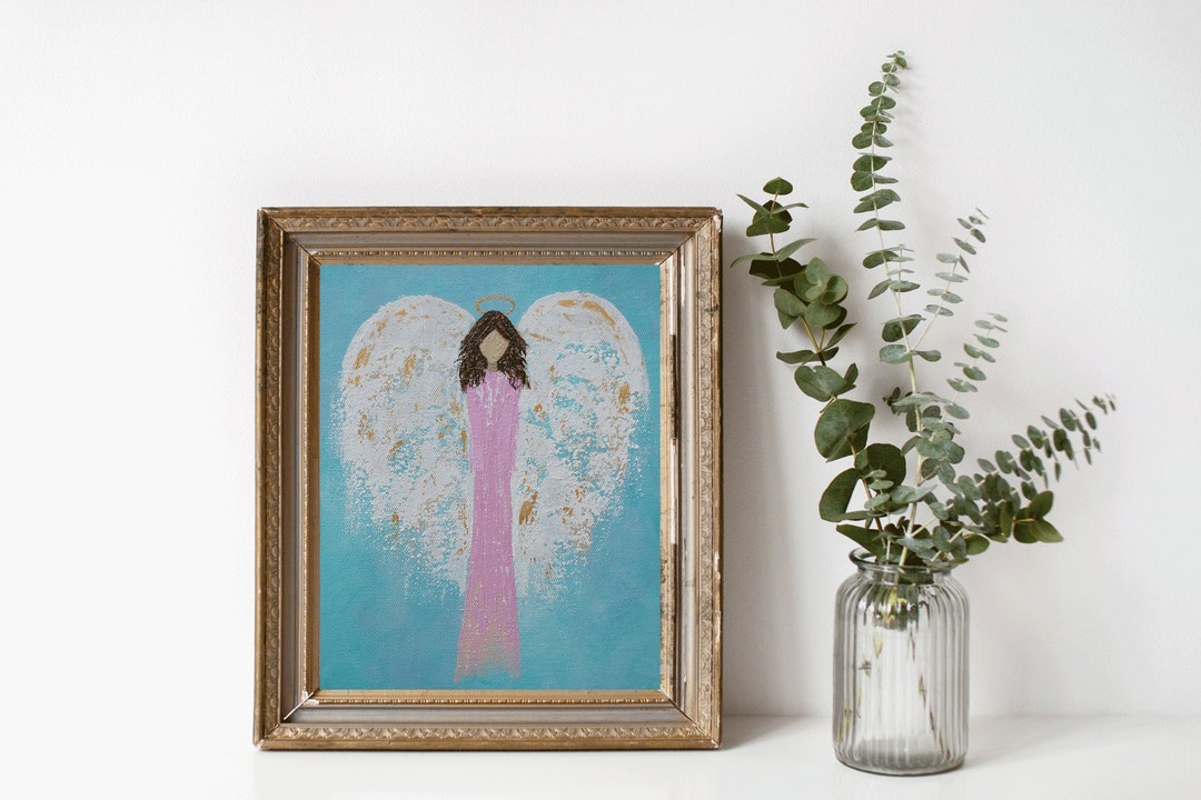 Angel Print, Abstract Angel Art Print, Guardian Angel, Spiritual Gift ...