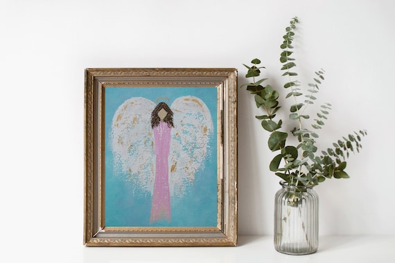 Angel Print Abstract Angel Art Print Guardian Angel - Etsy