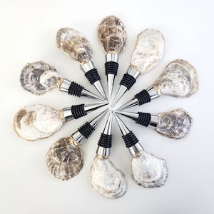 Oyster Shell Wine Bottle Stopper, Unique Hostess Gifts, Beach Themed ...