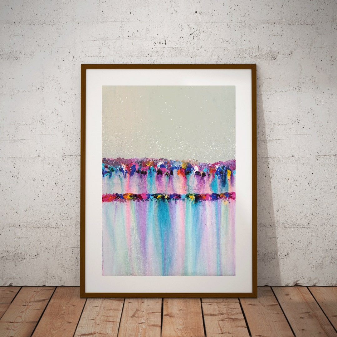 Colorful Contemporary Art, Modern Drip Art, Vibrant Abstract Art ...