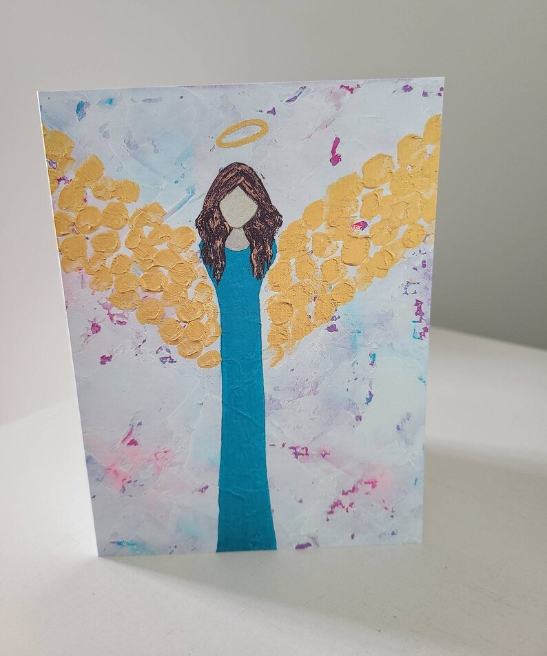 Blank Note Cards With Envelopes Angel Greeting Card Set - Etsy