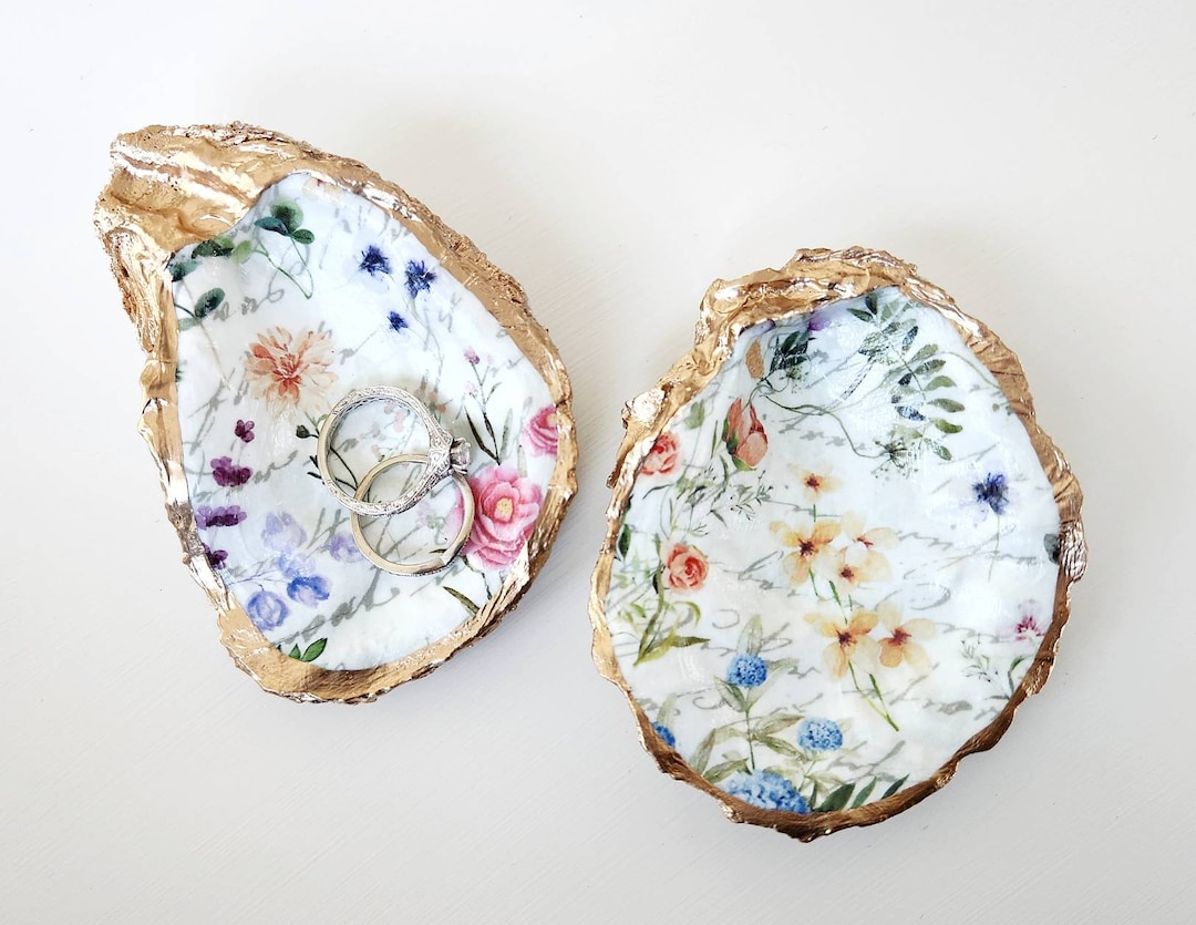 Coastal Bachelorette Favors, Oyster Shell Ring Dish, Bridesmaid ...