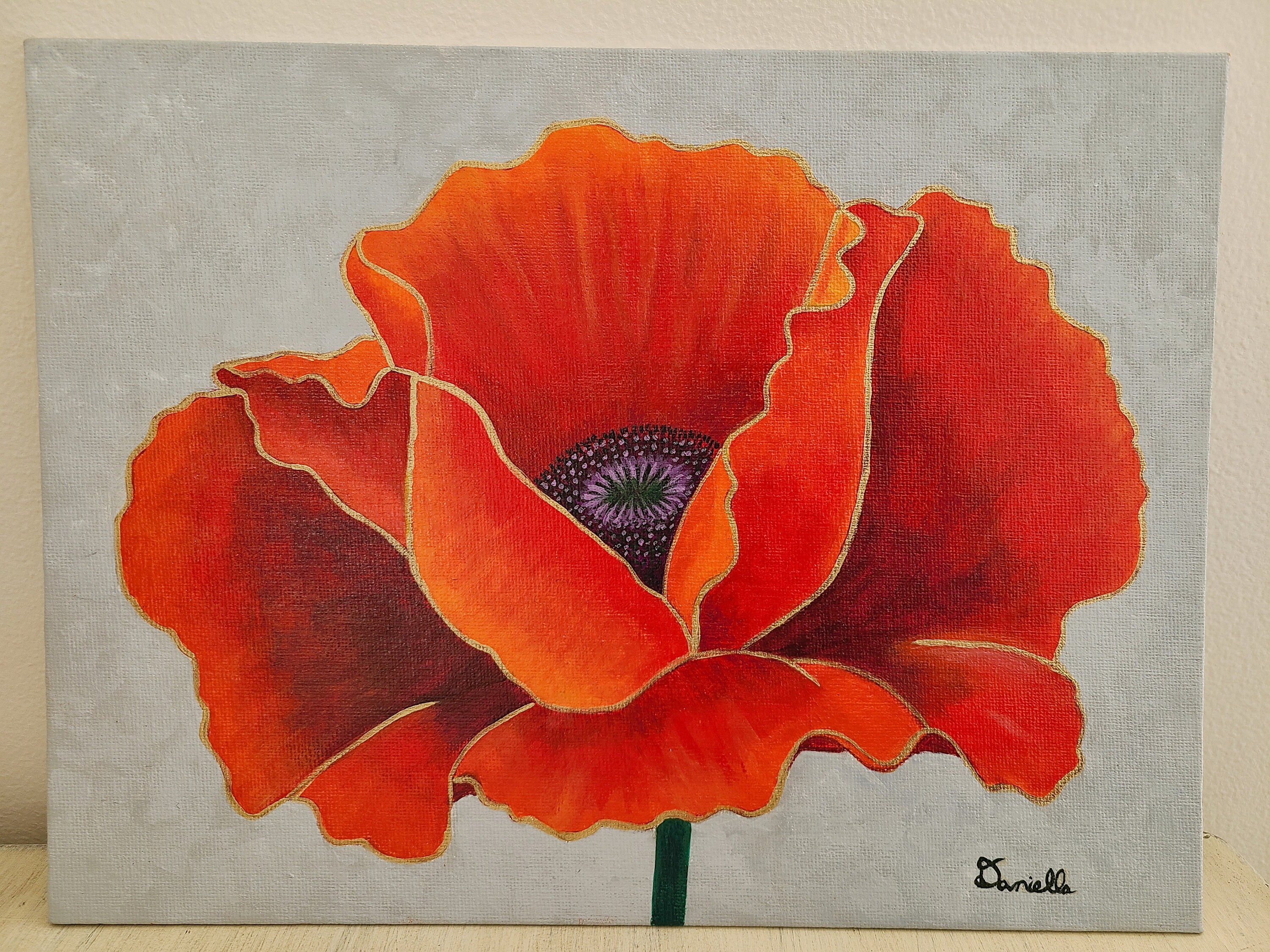 Red Poppy Painting Floral Art Flower Art Georgia | Etsy