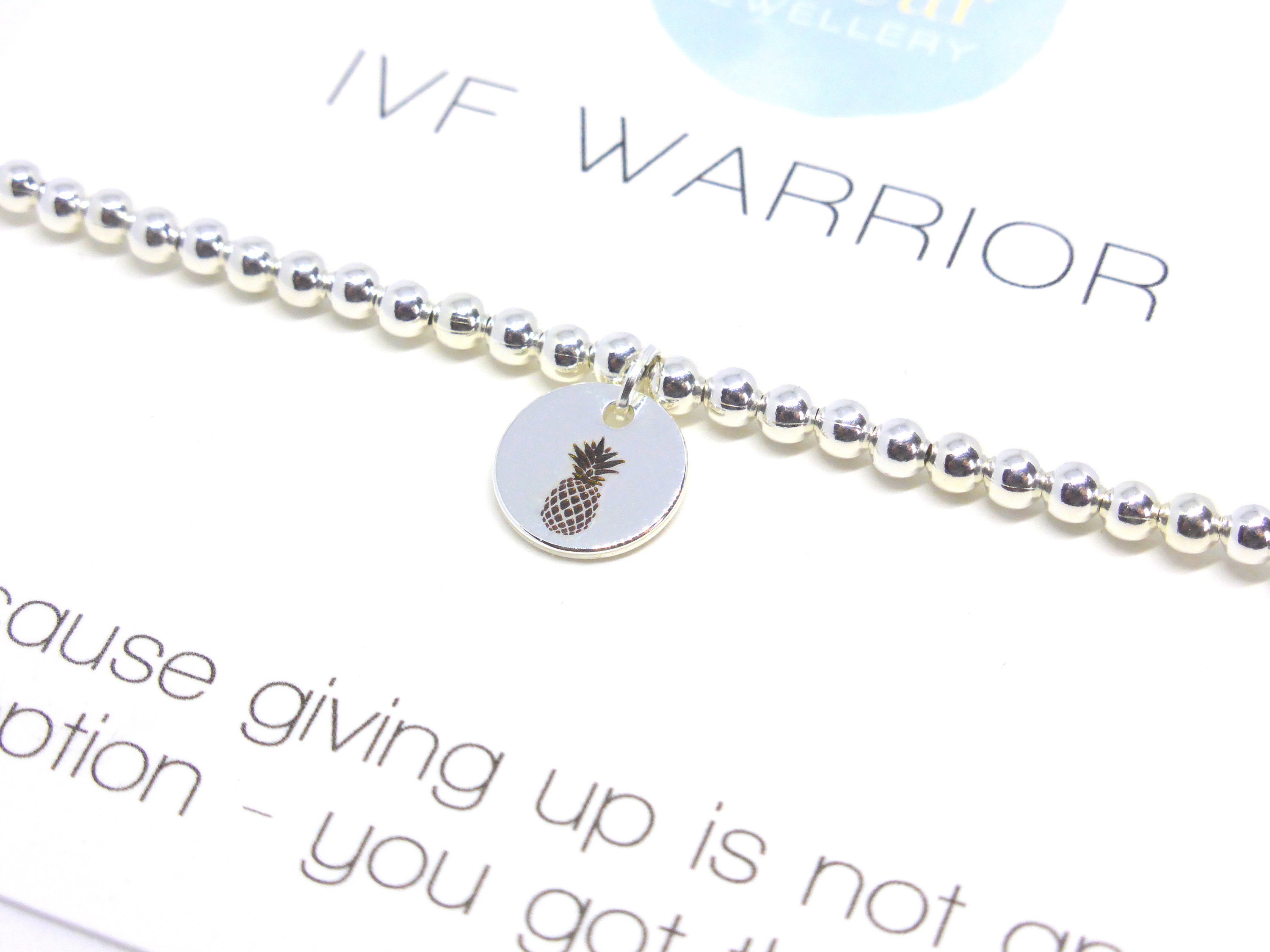 IVF Warrior Silver Bracelet - Pineapple Fertility Symbol to Support IVF ...