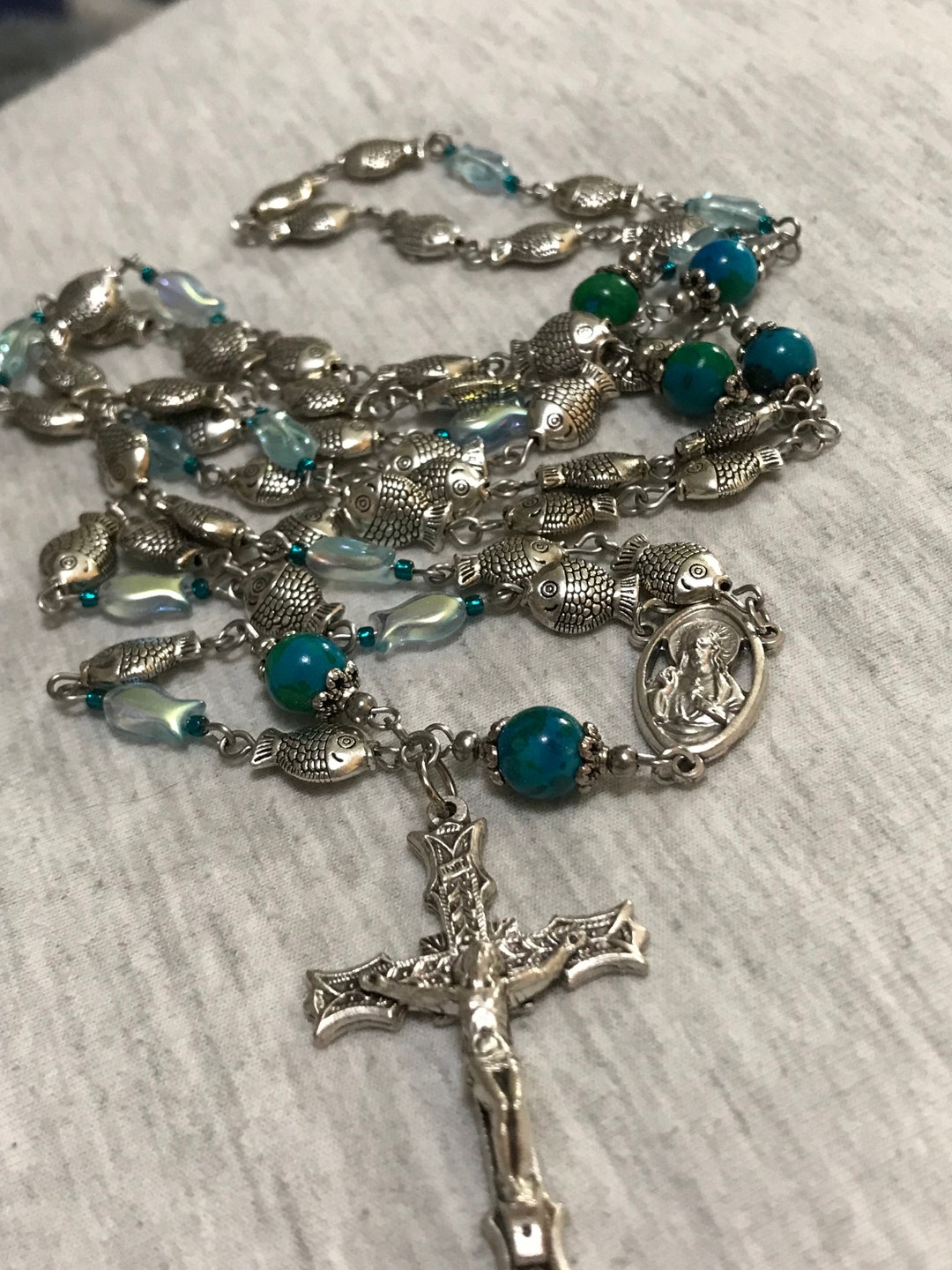 Light Blue Fisher of Men, Fish Rosary, Inspired by the Chosen Series - Etsy