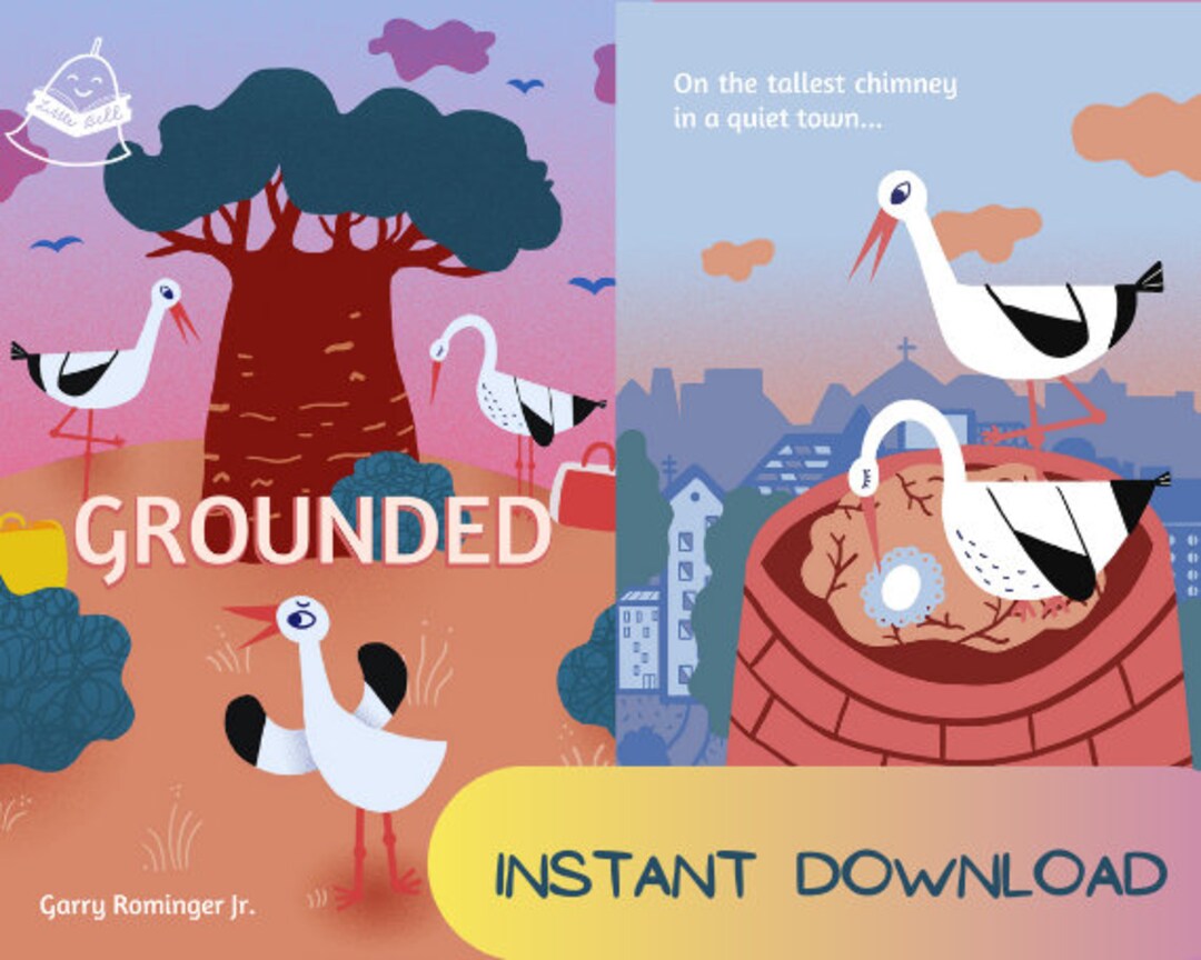 Grounded, Story Book for Children, Friendship, Animals, Stork, Digital ...
