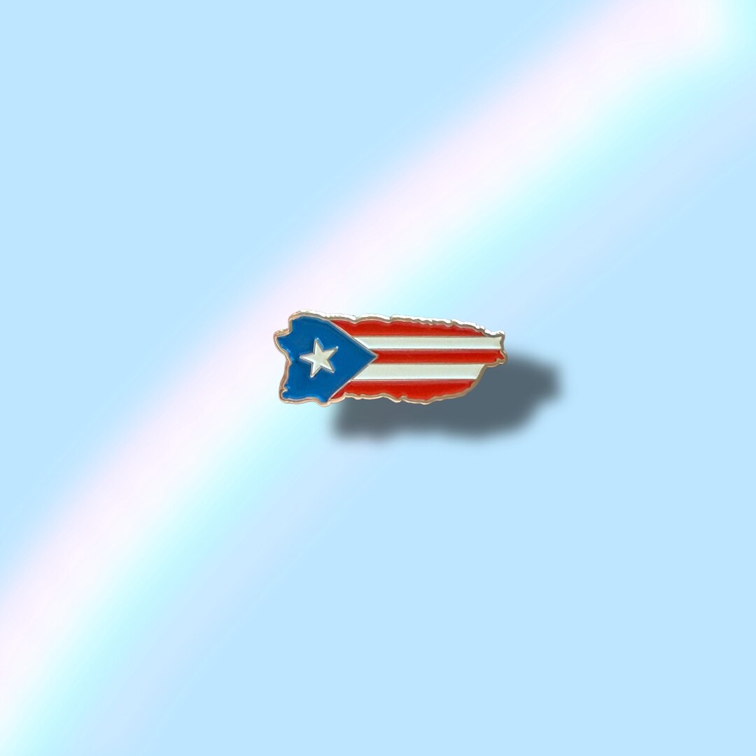 Metal Puerto Rico Map/flag Pin - Etsy