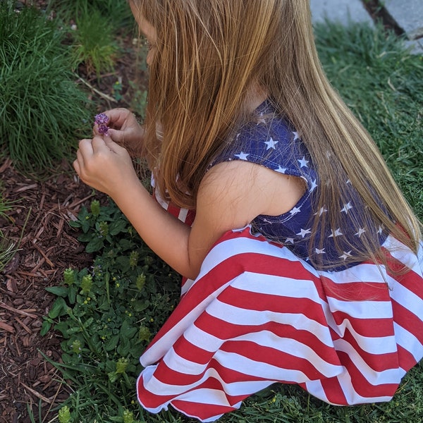 Red White and Blue Girls Dress - Etsy