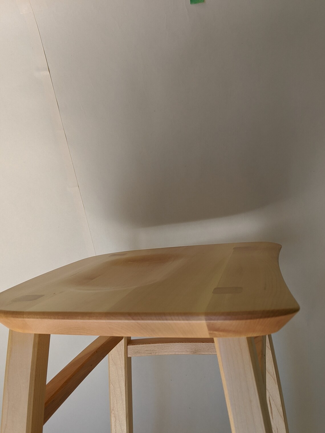 Curved Leg Wood Stool | Etsy