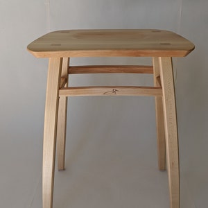 Curved Leg Wood Stool - Etsy