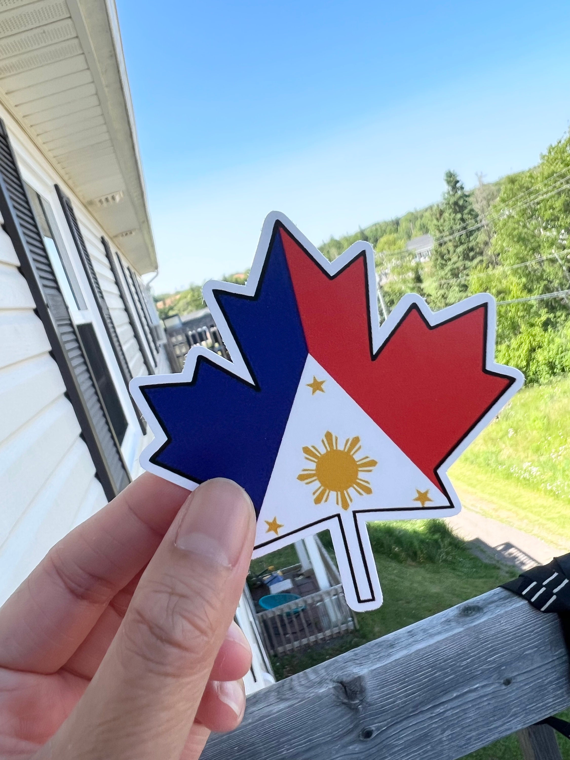Filipino Canadian Flag Sticker/ Vinyl Sticker / Weatherproof / Car ...
