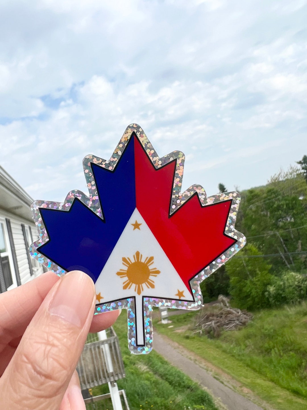 Filipino Canadian Flag Sticker/ Vinyl Sticker / Weatherproof / Car ...