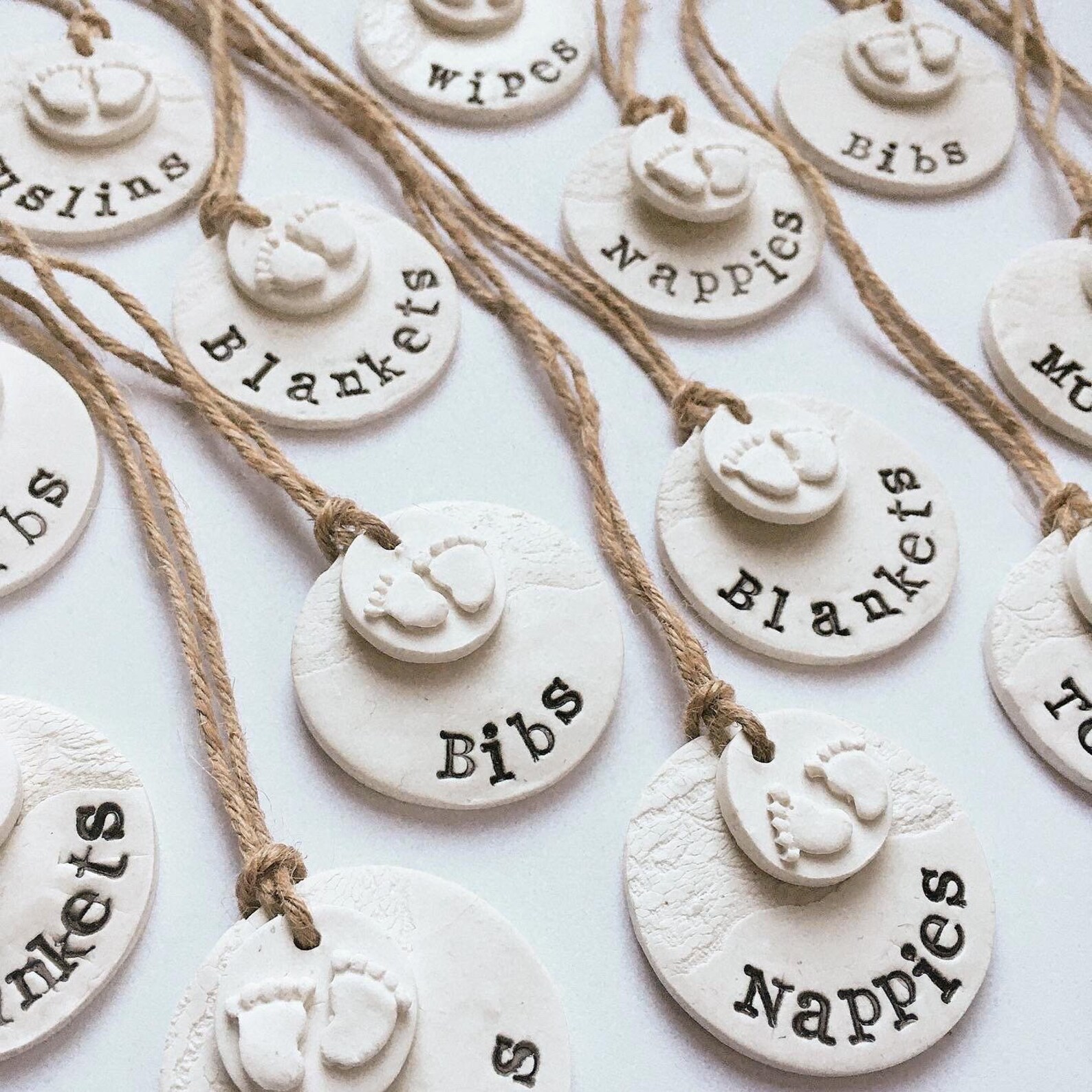 Personalised Clay Nursery Storage Tags Set Baby Organiser - Etsy UK