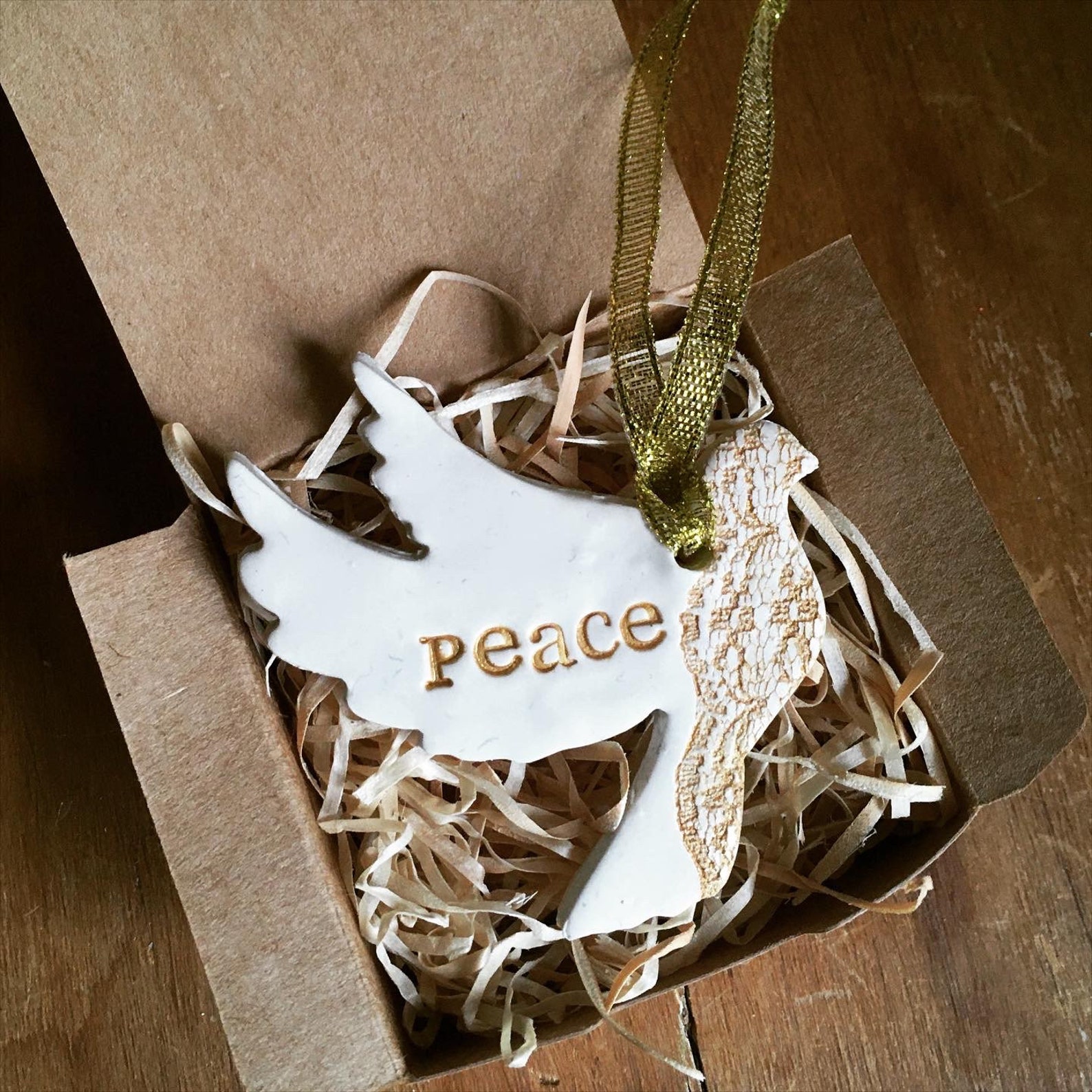 Personalised Dove Christmas Tree Decorations Hanging Lace - Etsy