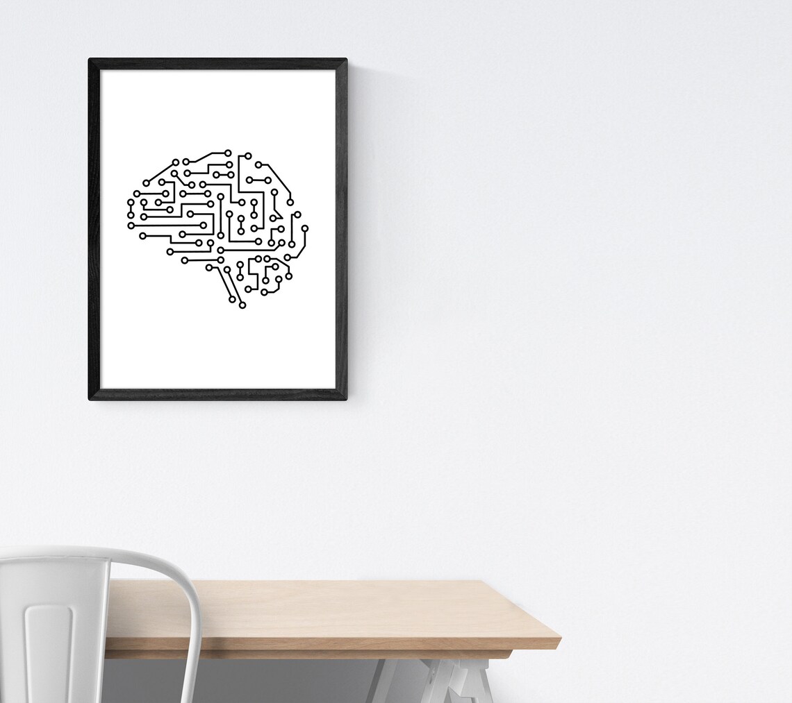 Brain Wall Art, Printable Wall Art Digital Download, Printable Art ...