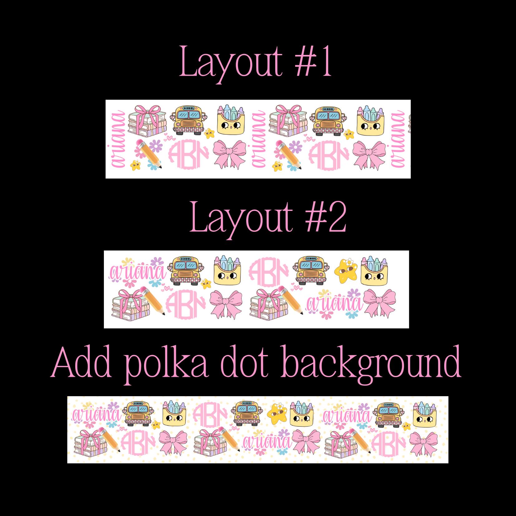 Custom Printed School Spirit Monogram Name Hair Bow Ribbon, Hairbow ...
