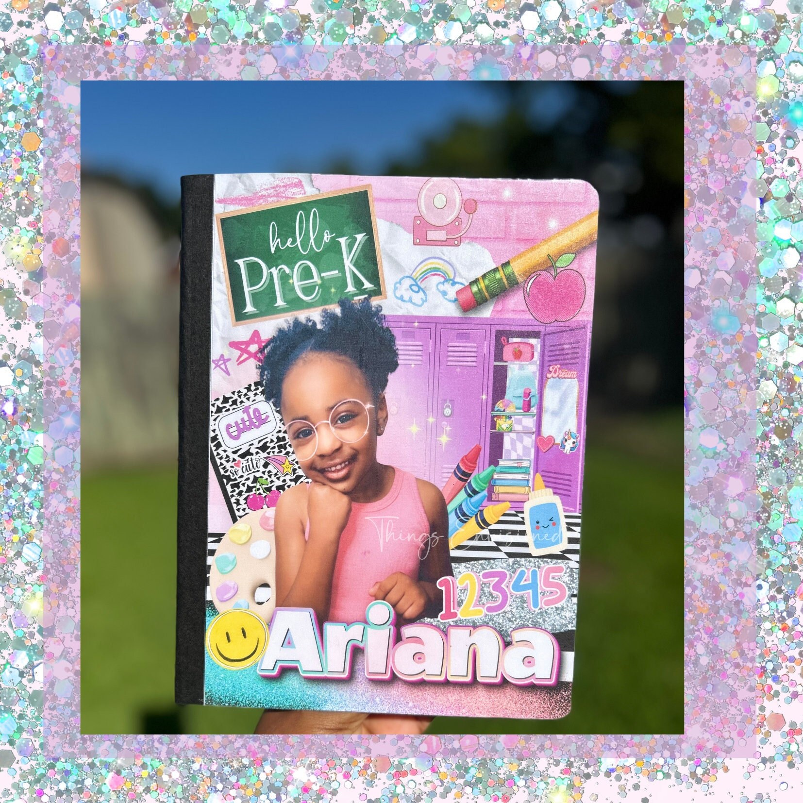 Photo Composition Notebook, Pink Design Notebook, Back to School ...