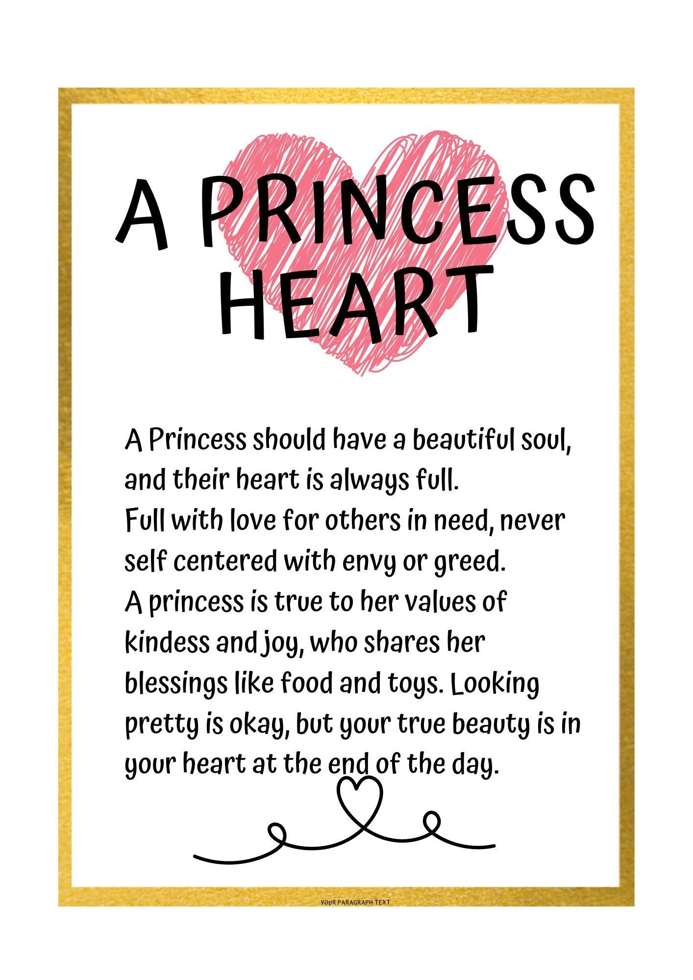 Princess Poem Girls Bedroom Art - Etsy