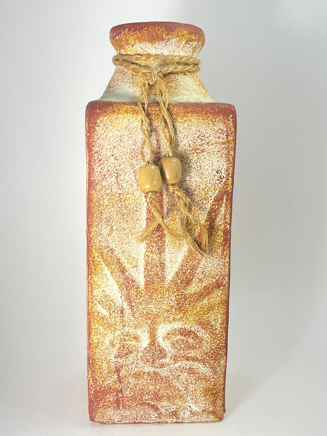 Aztec Tonatiuh Sun God Vase, Rustic Handmade Mexico Artisan Pottery ...