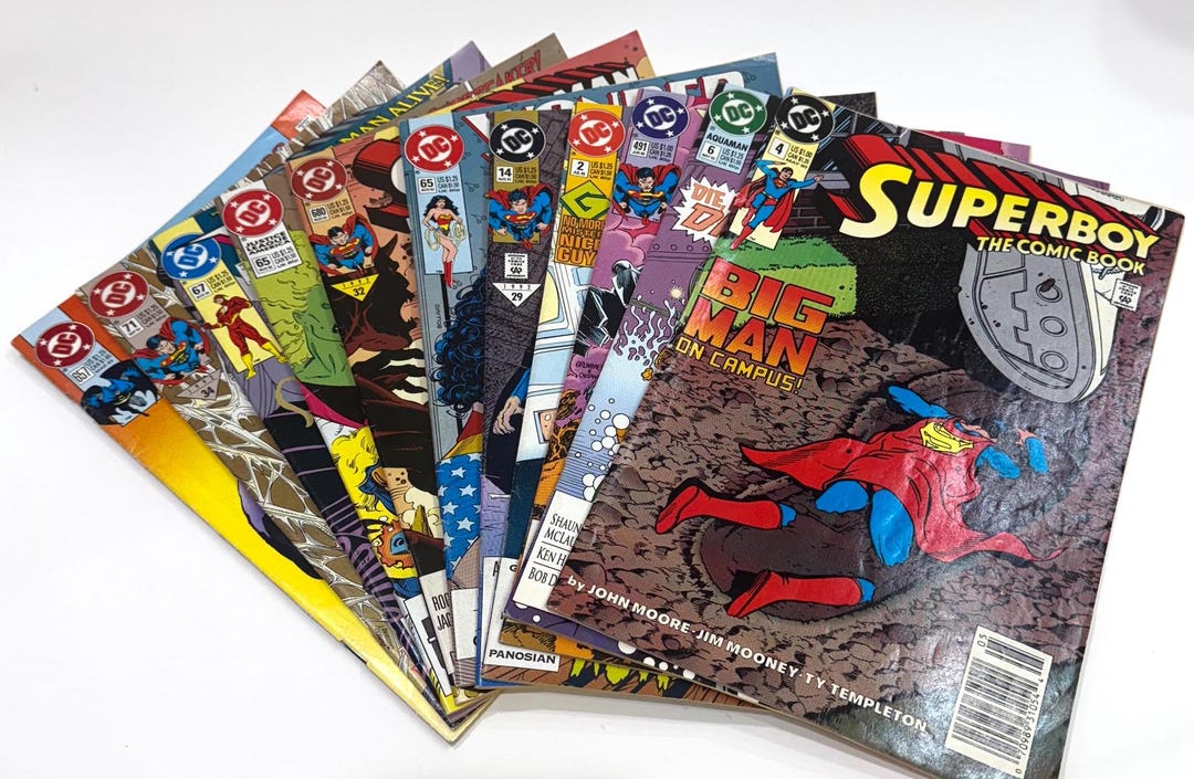 Vintage DC Comic Book Collection: Superboy, Superman, Wonder Woman - Etsy