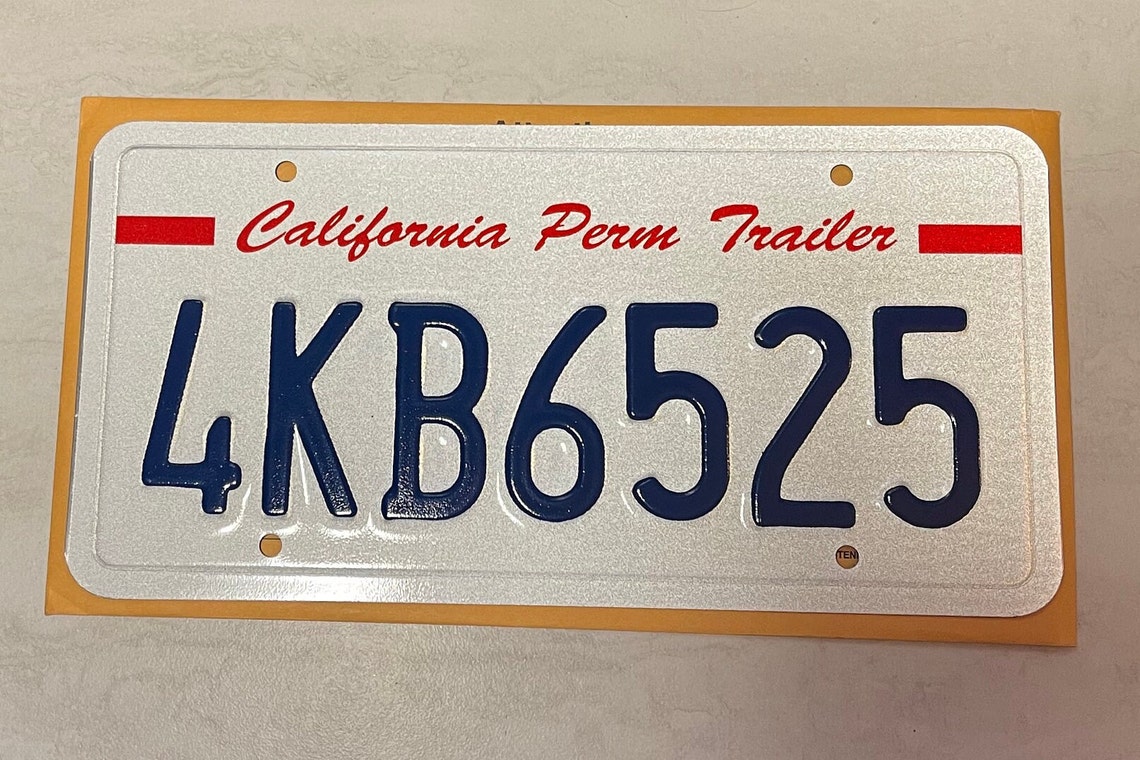 Vintage California Permanent Trailer License Tag MINT - Etsy