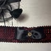Burlesque, Moulin ROUGE Wine Sequin Garter With Black Bow and Gold ...