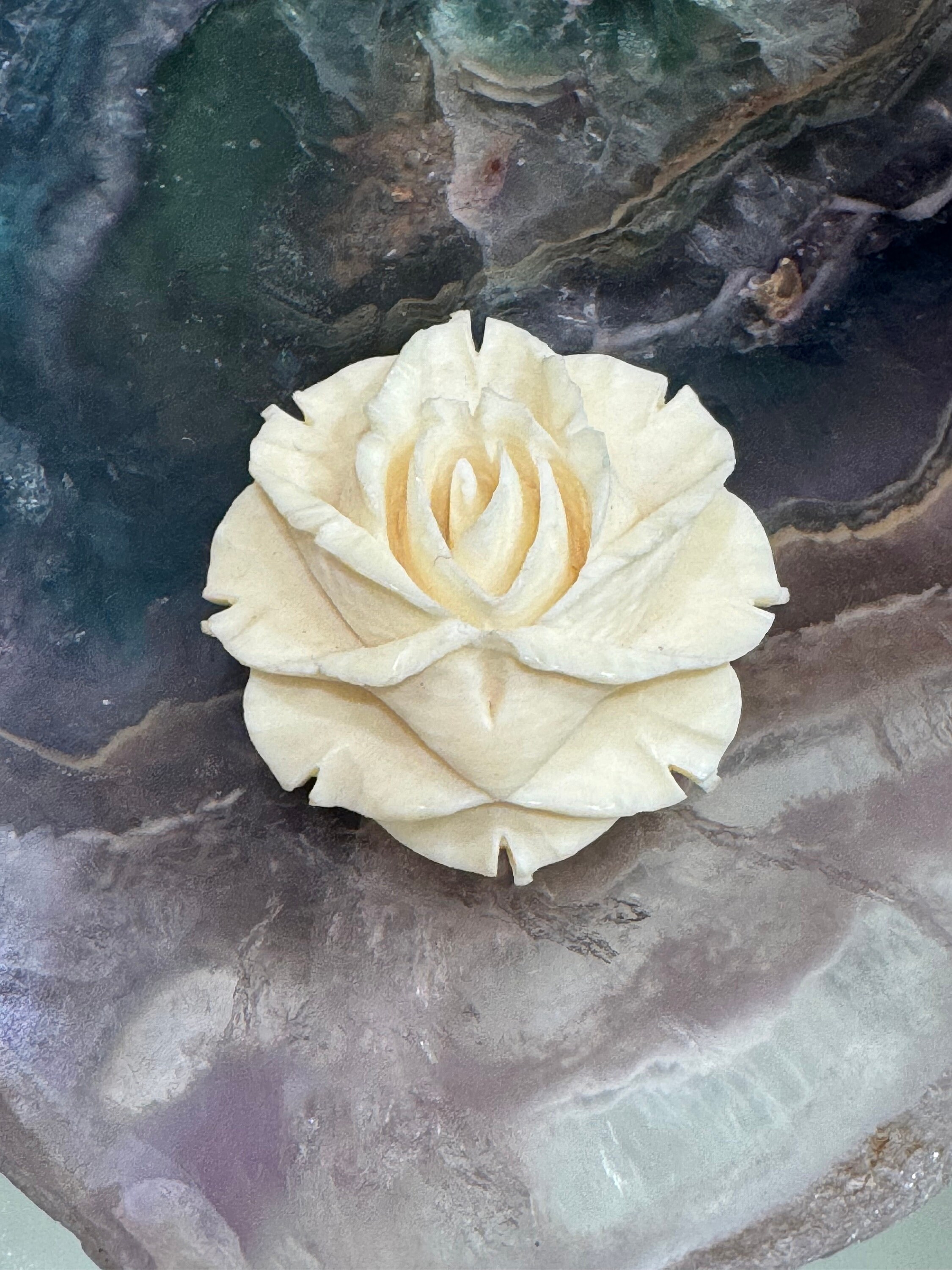 Bone Carved ROSE Brooch, Vintage Estate Pins, Jewelry Heirloom ...