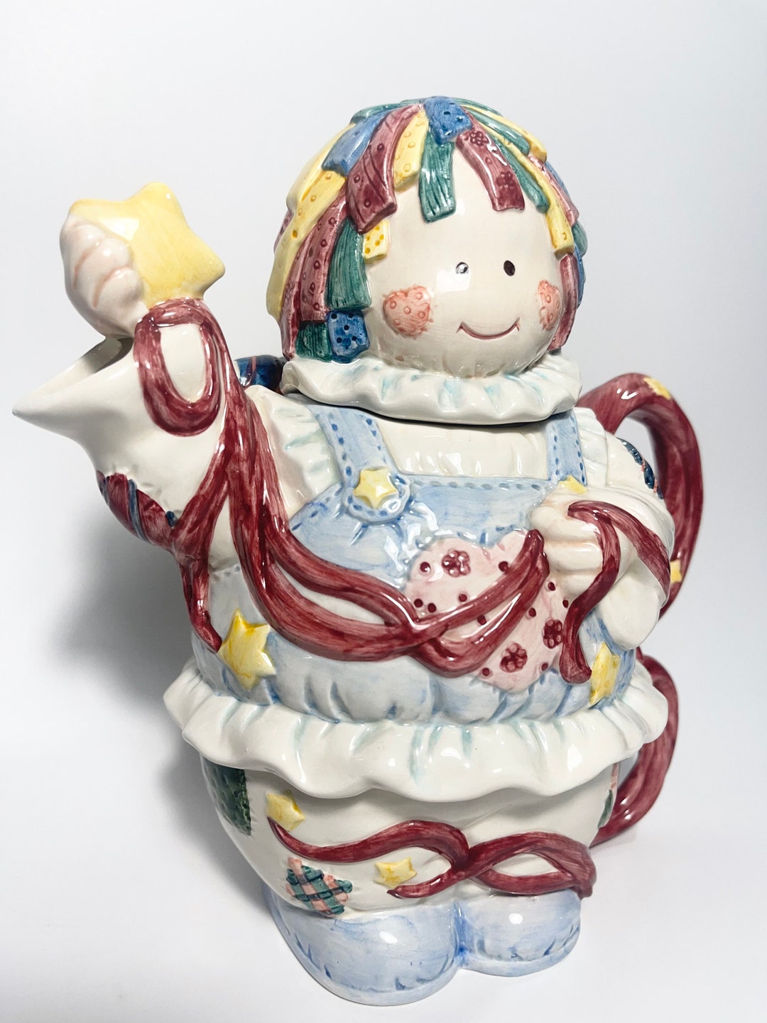 Patchwork ANGEL, 3-piece Individual Teapot and Teacup, H.O.L. 1996 ...