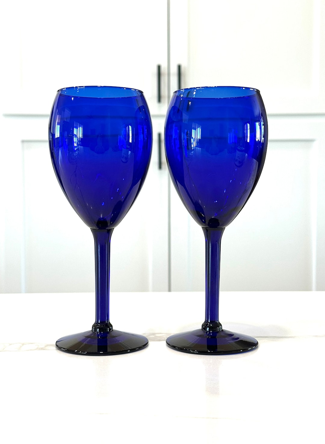 Vintage Libbey Cobalt Blue Wine Glasses Wine Glasses, Set of 2 Long ...
