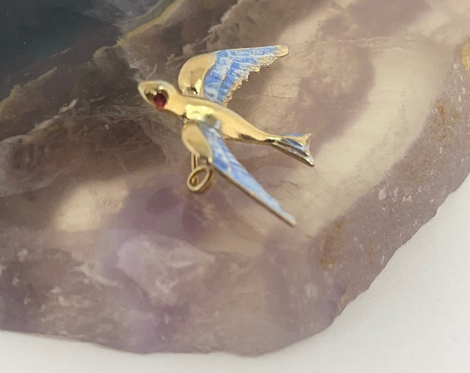 TINY Bluebird Enamel Brooch 1930's Vintage Jewelry - Etsy