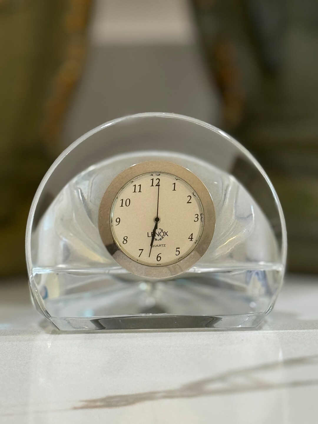 LENOX Crystal Clock Business Card Holder Quartz - Etsy