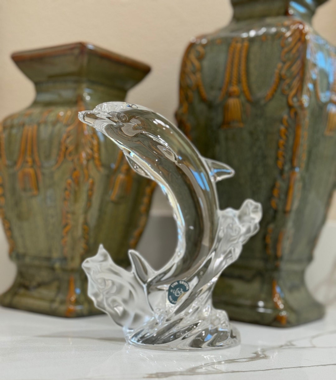 LENOX Dolphin Jumping Fine Crystal 8 Figurine Made in - Etsy