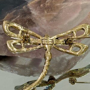 Vintage Monet Dragonfly Gold Green Enamel Cloisonne' Brooch Aubergine ...