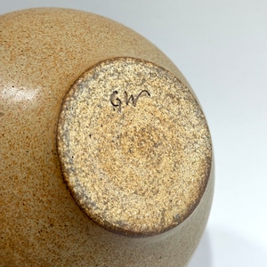 Hand Thrown Stoneware Art Pottery Vase: Signed GW, Incised Design - Etsy