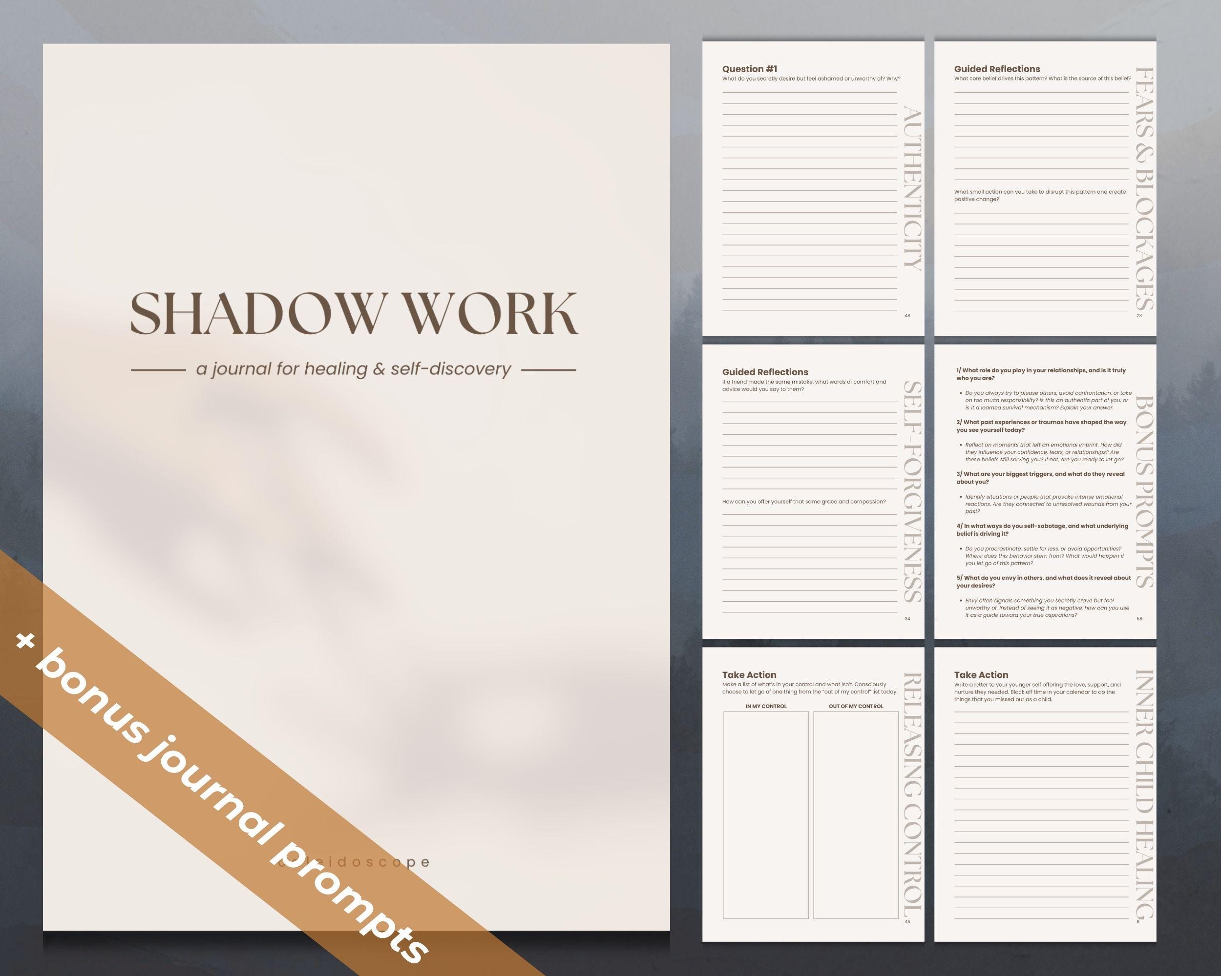 Shadow Work Journal & Guide, Shadow Workbook, Self-discovery Prompts ...