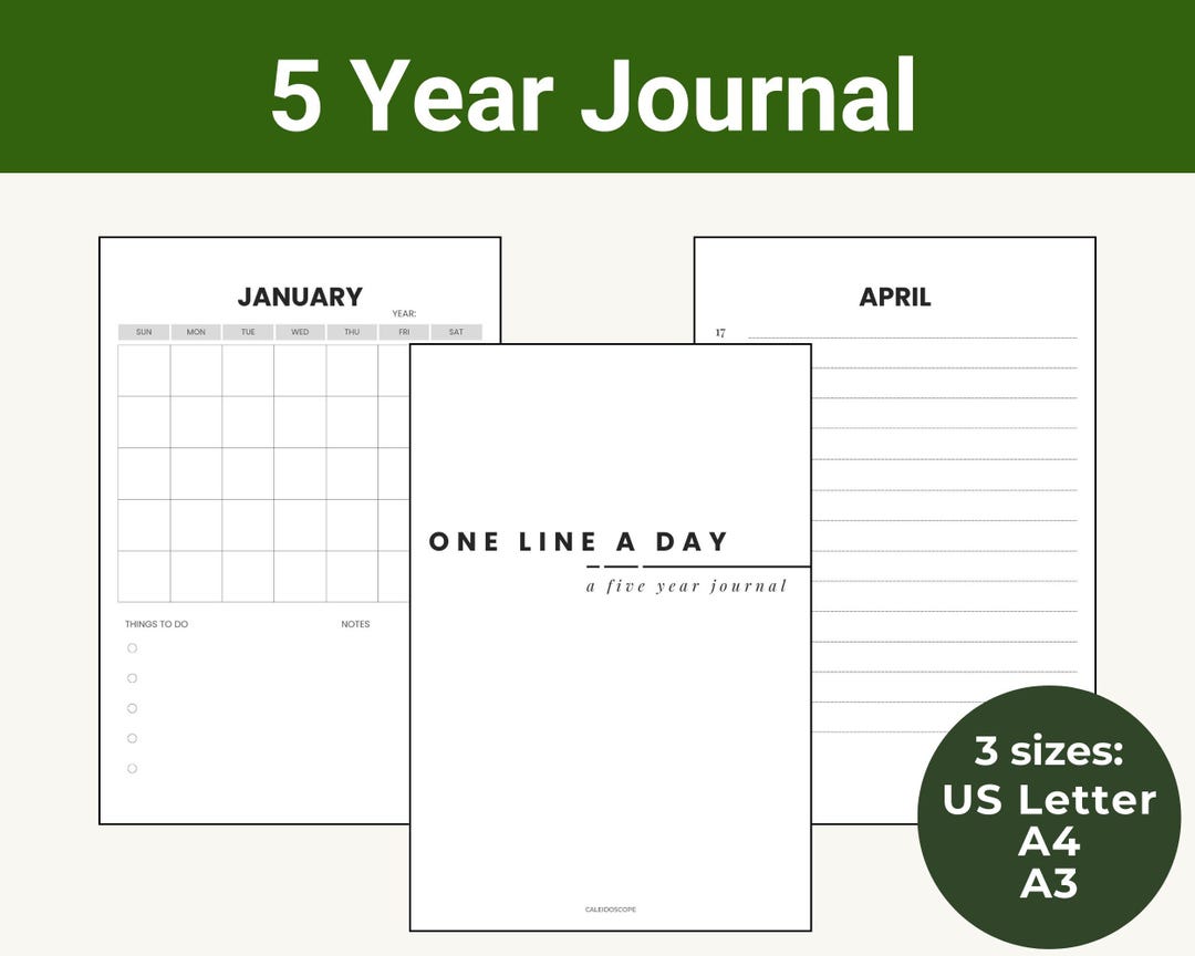 One Line A Day Journal 5 Year Daily Memories, Gratitude Journal, Daily ...