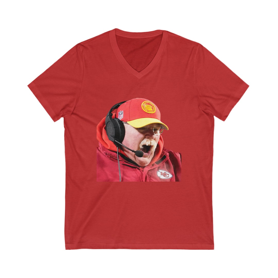 Andy Reid Frozen Mustache, V-neck T-shirt, Kansas City Sports Fan Tee ...