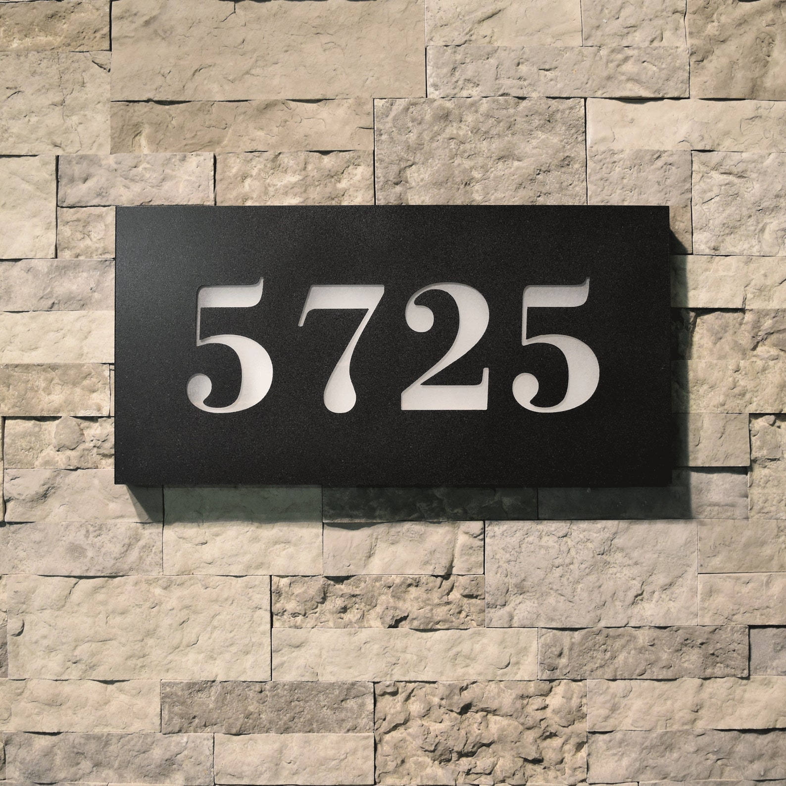 Premium Lighted House Numbers Sign, 20" X 10" LED Lighted Address Sign ...