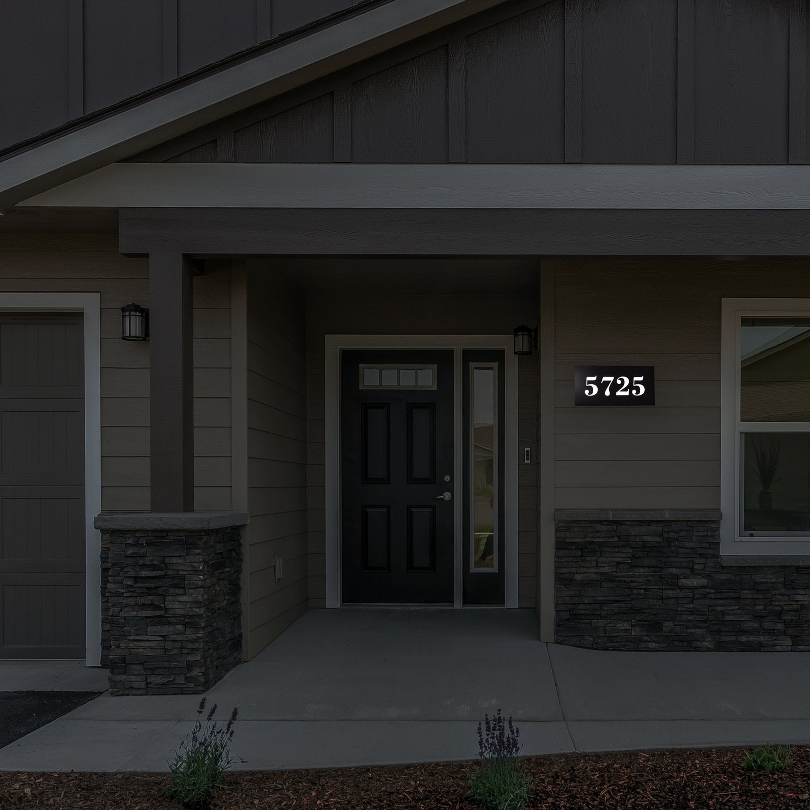 Premium Lighted House Numbers Sign, 20" X 10" LED Lighted Address Sign ...