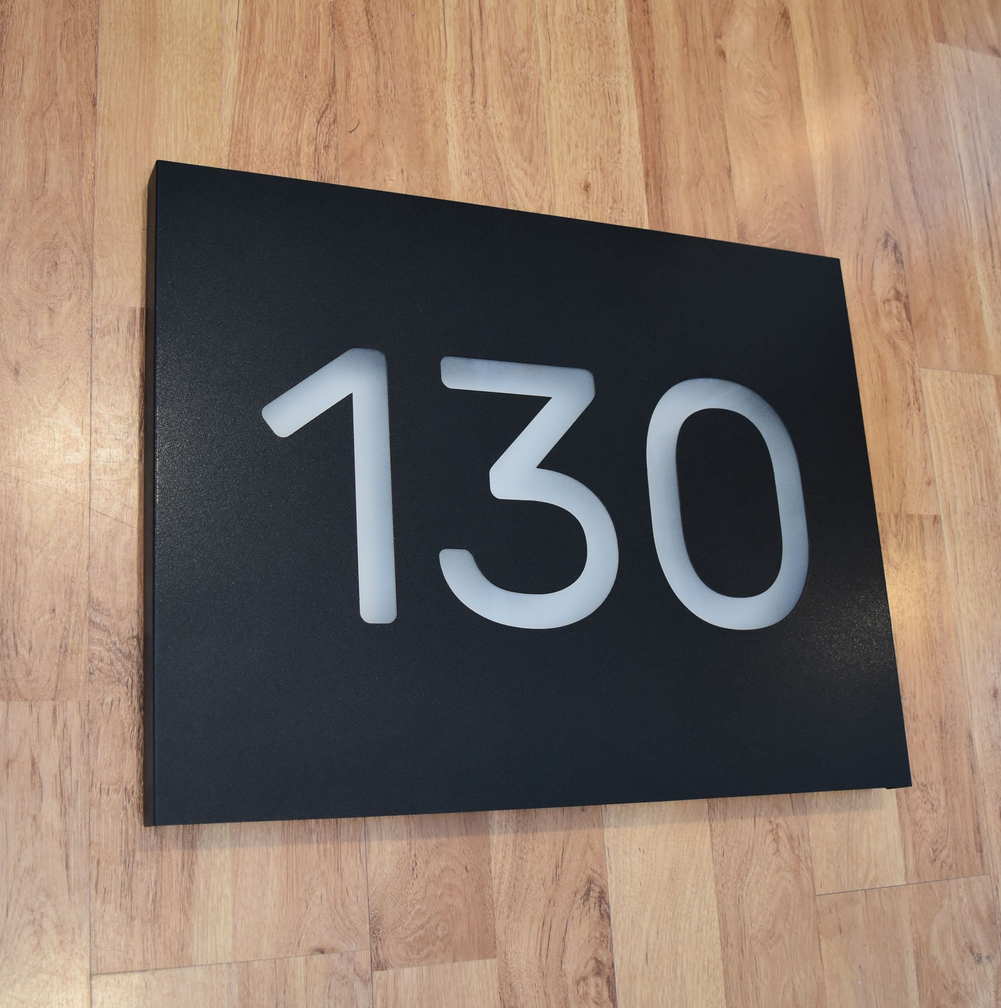 Giant 2+ Feet Lighted LED Address Sign 26"x18" House Numbers Modern ...