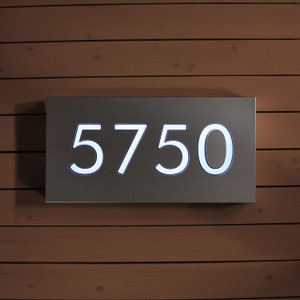 Lighted Address Sign, Address Plaque, Large Modern Personalized Marker ...