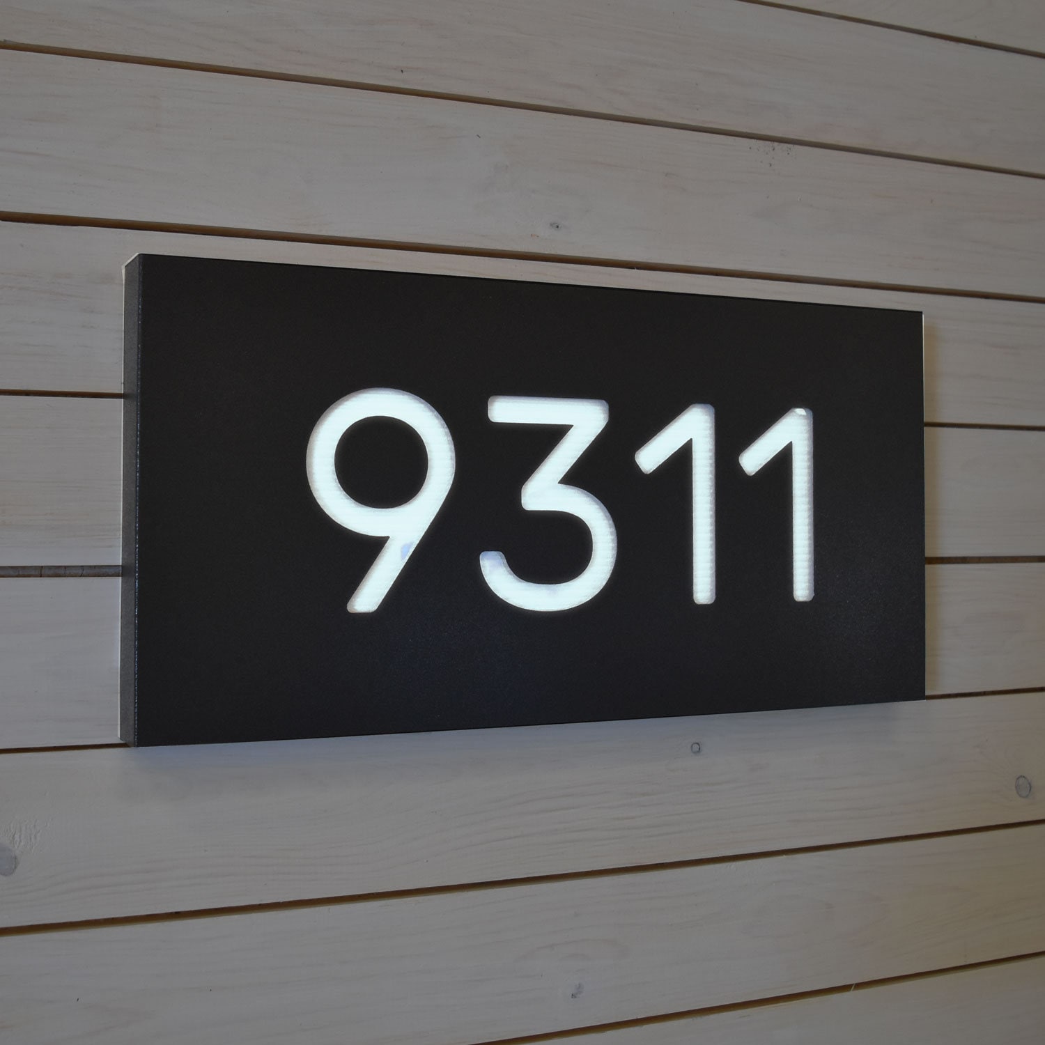 Lighted House Numbers XL Modern Address Sign LED Lights - Etsy