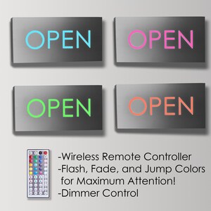 Lighted OPEN Sign With Color Changing LED Lights, Open Sign, Large ...