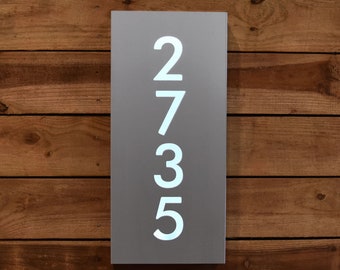 Lighted Address Sign, Address Plaque, Large Modern Personalized Marker ...