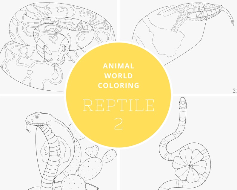Digital Reptile #2 - More Reptiles Coloring Book - PDF Downloads ...