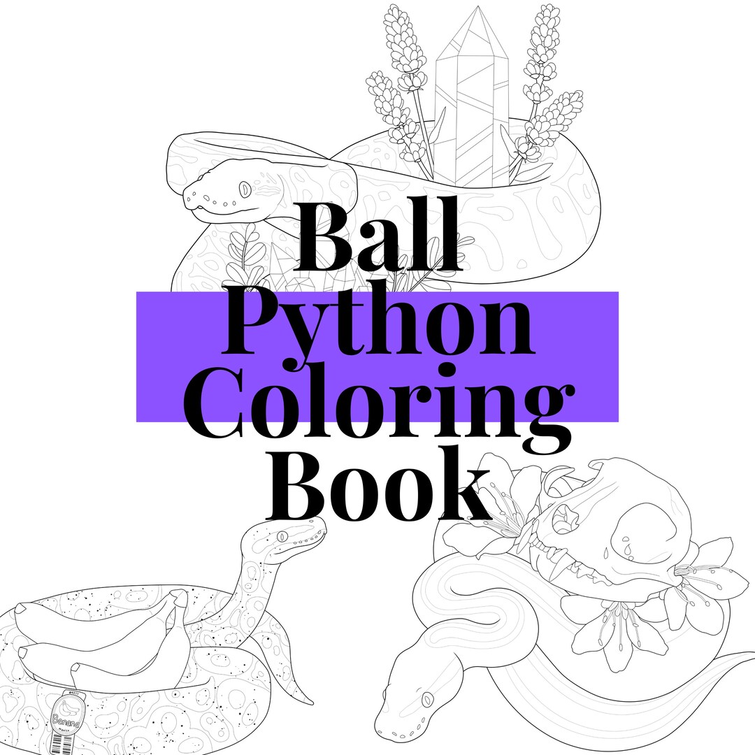 Ball Python Digital Coloring Book - PDF - Great for Both Reptile and ...