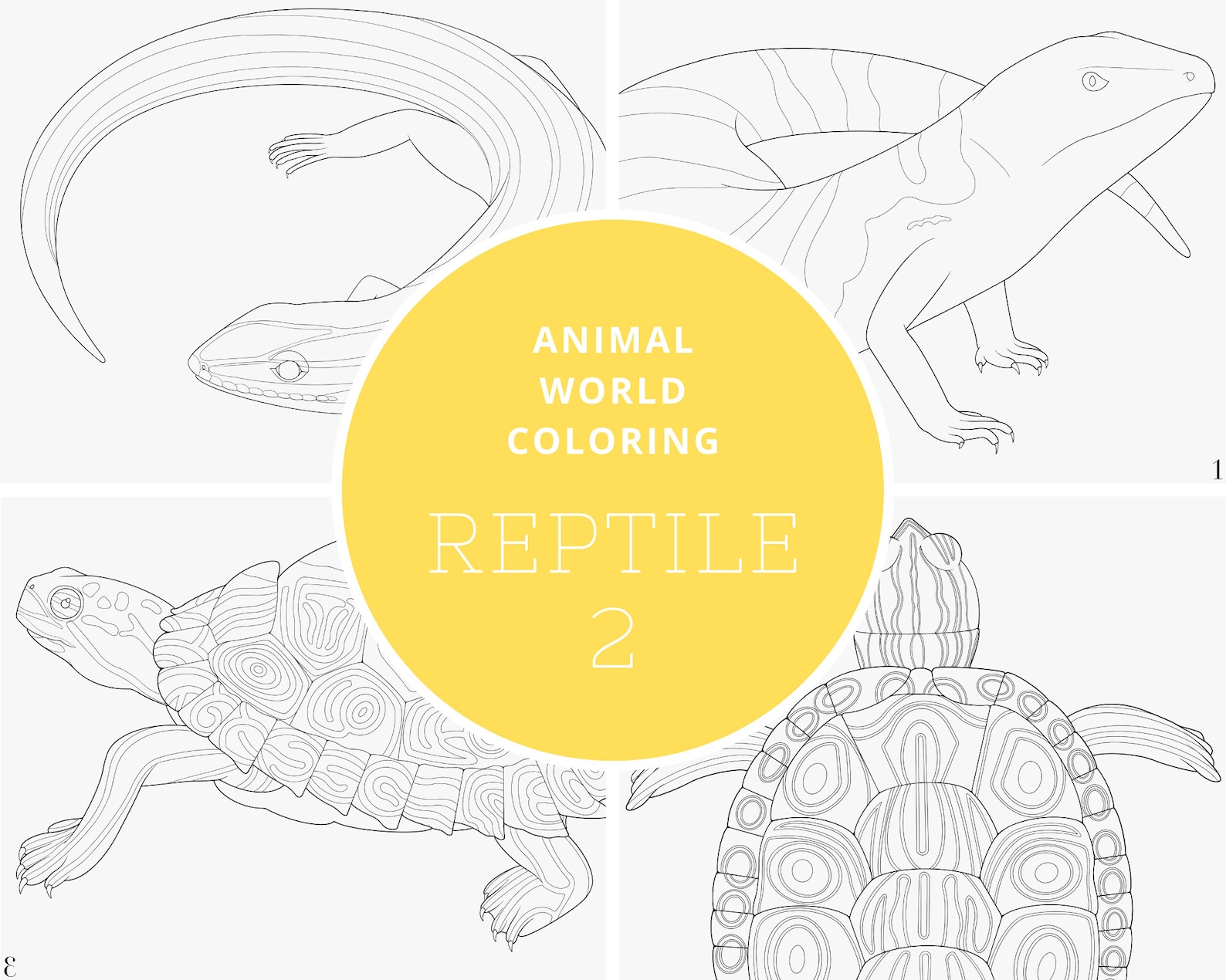 Hand Drawn Digital Reptile #2 - More Reptiles Coloring Book - PDF ...