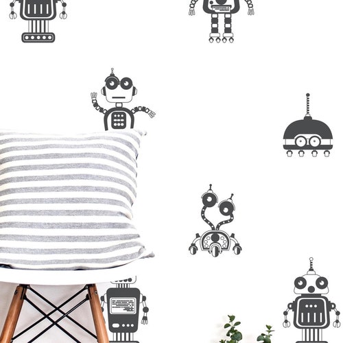 Large Collection of Robot Wall Decals Robot Wall Art - Etsy
